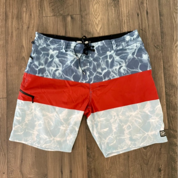 Pelagic | Swim | Pelagic Sharkskin Elite Americana Fishing Boardshorts ...